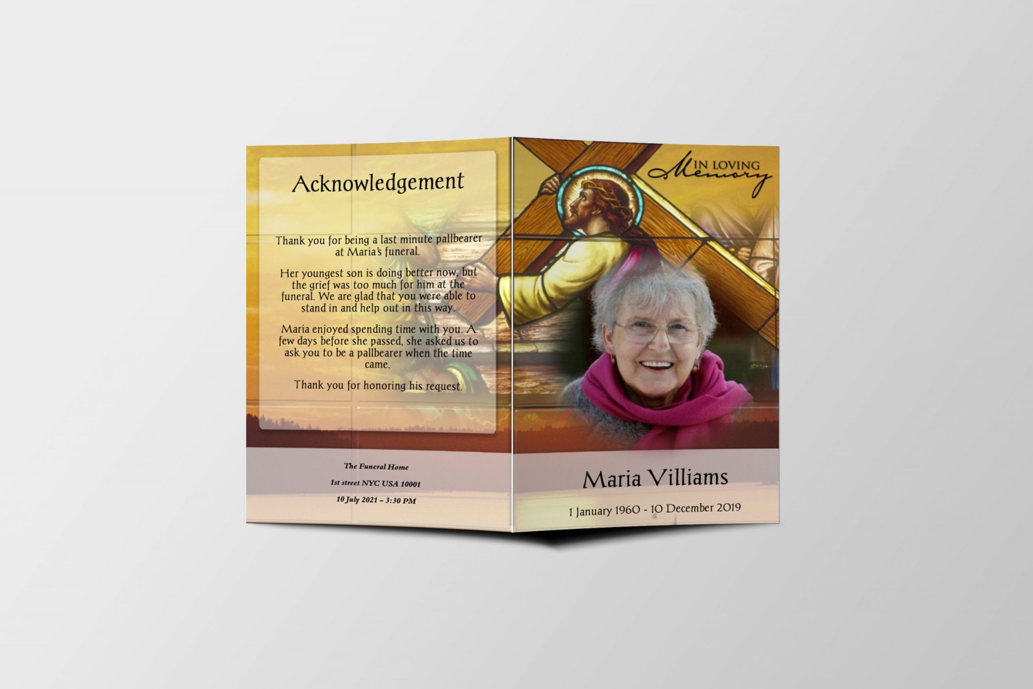 Christian Funeral Program Template - Funeral Pamphlet Site
