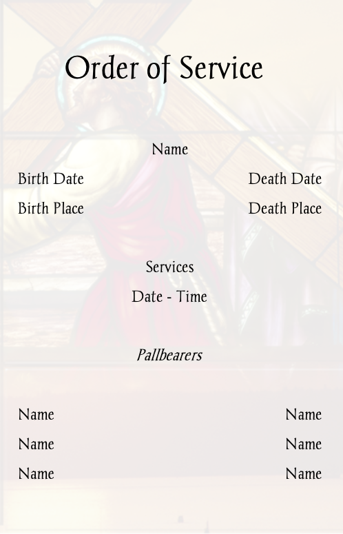 Christian Funeral Program Template - Funeral Pamphlet Site