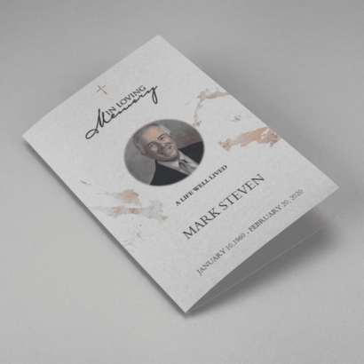 Cream Gold Marble Funeral Program Template Archives - Funeral Pamphlet Site