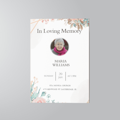 Creative Watercolor Floral Funeral Program Template Archives - Funeral ...