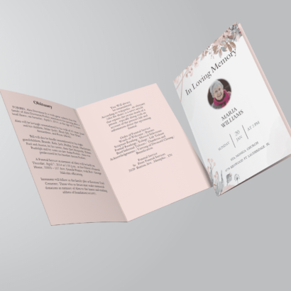 Creative Watercolor Floral Funeral Program Template Archives - Funeral ...
