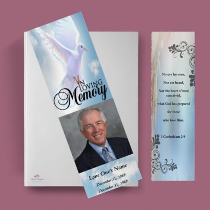 Caldale Light Funeral Bookmark Template - Funeral Pamphlet Site