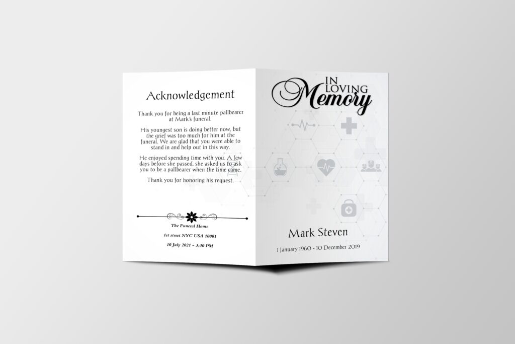 Healthcare Funeral Program Template - Funeral Pamphlet Site