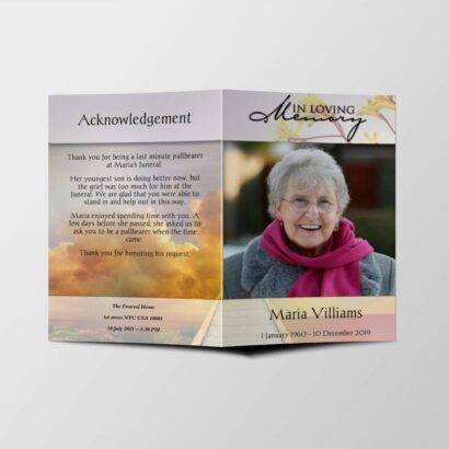 Going Home Funeral Program Template - Funeral Pamphlet Site